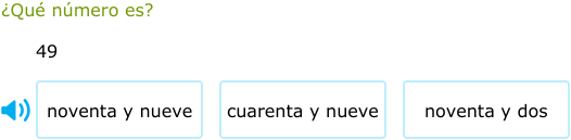 IXL | Recognize numbers: 30‑100 | Spanish