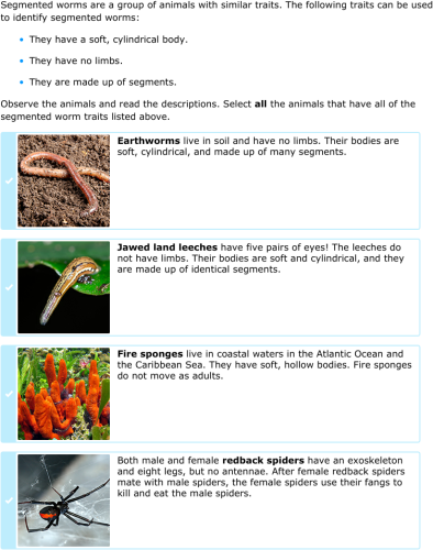 IXL | Use evidence to classify animals | 4th grade science