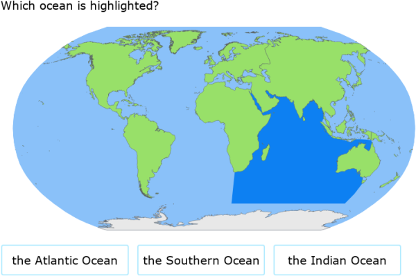 IXL | Identify oceans and continents | 1st grade social studies