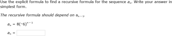 IXL - Convert an explicit formula to a recursive formula (Algebra 1 ...