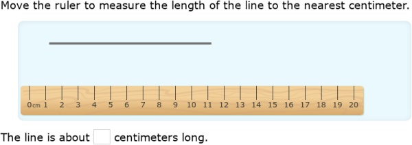 IXL | Measure using a centimeter ruler | 1st grade math