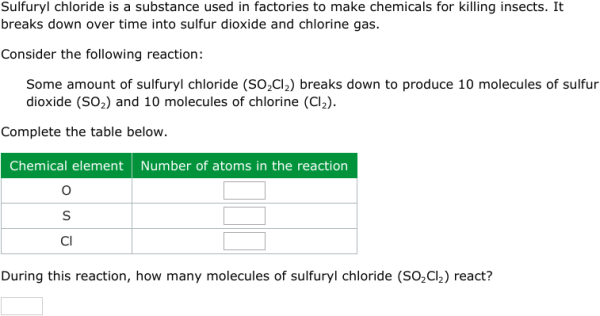 IXL | Calculate amounts of reactants or products in chemical reactions | 8th grade science