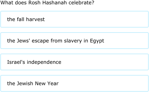 IXL | Rosh Hashanah | 3rd grade social studies