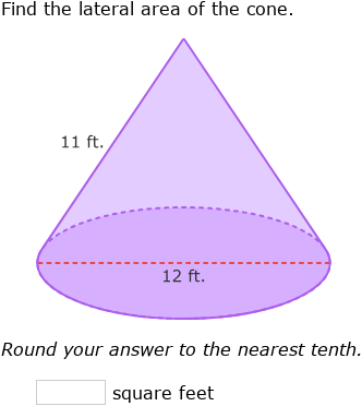 IXL | Lateral area of cones | 8th grade math