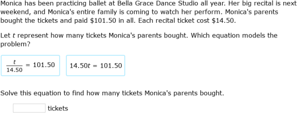 IXL - Solve one-step multiplication and division equations: word ...