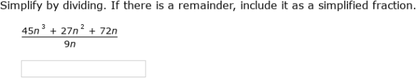 IXL | Divide polynomials by monomials | 7th grade math