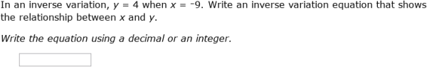 IXL | Write inverse variation equations | 7th grade math