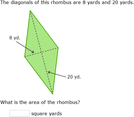 IXL | Area of rhombuses | 7th grade math