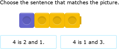 IXL | Take apart numbers up to 4 | Kindergarten math