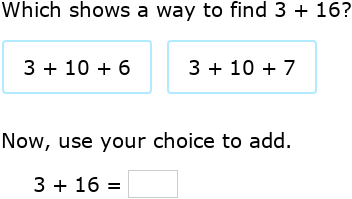IXL | Use ten to add a one-digit number and a teen number - sums to 20 ...