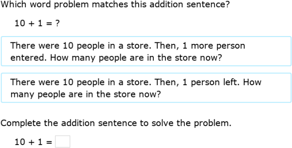 IXL | Match word problems to addition sentences - sums up to 20 | 1st ...
