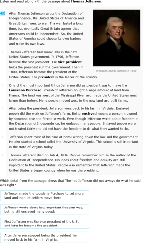 IXL | Thomas Jefferson | 2nd grade social studies