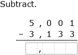 IXL | Subtract across zeros: four-digit numbers | 4th grade math