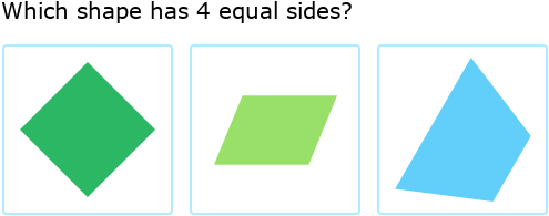 IXL | Equal sides | Kindergarten math