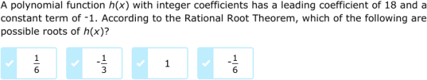 IXL - Rational root theorem (Algebra 2 practice)
