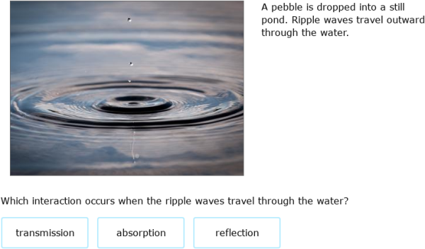 IXL | Transmission, reflection, and absorption of waves | 7th grade science