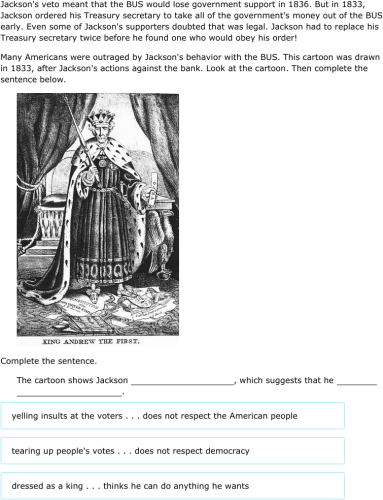 IXL | Tariff, nullification, and bank war | 7th grade social studies