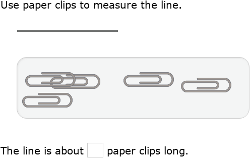 IXL | Measure lines with paper clips | 1st grade math