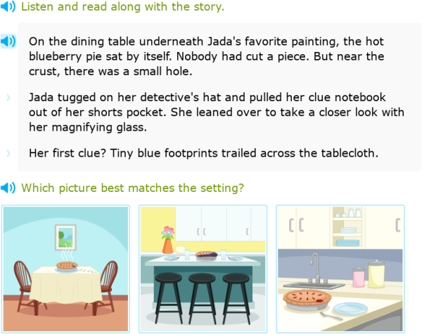 IXL | Choose the picture that matches the setting or character | 1st ...