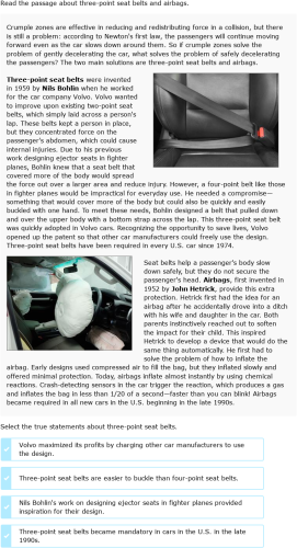 IXL | Collisions and car safety features | 7th grade science