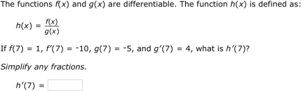IXL - Quotient rule (Calculus practice)