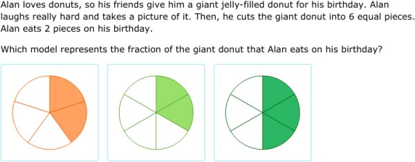 IXL | Fractions of a whole: modeling word problems | 3rd grade math