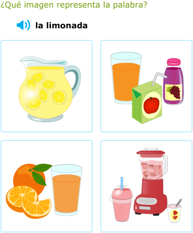 IXL | Recognize drinks | Spanish