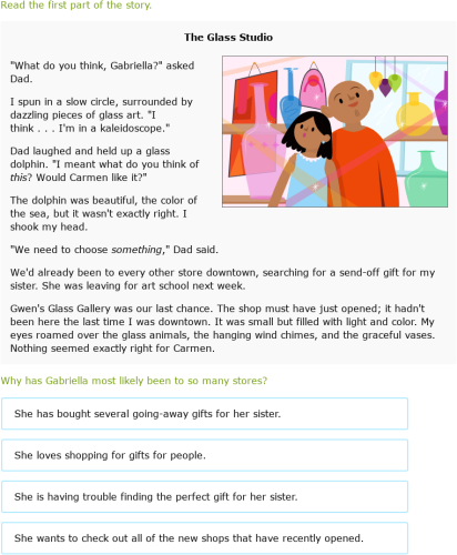 IXL | Read realistic fiction with illustrations | 6th grade language arts
