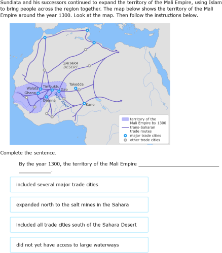 IXL | Origins and development of the Mali Empire | 6th grade social studies