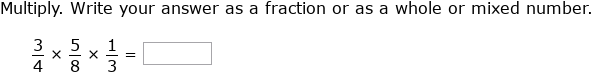 IXL | Multiply three fractions and whole numbers | 5th grade math