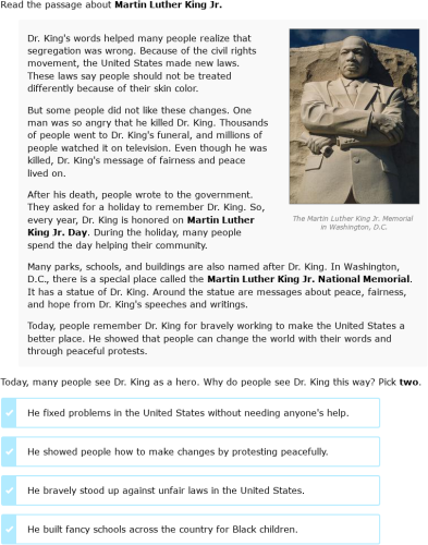 IXL | Martin Luther King Jr. | 3rd grade social studies