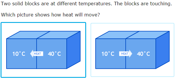 IXL - Predict heat flow (2nd grade science practice)