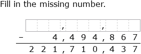 IXL | Complete addition and subtraction sentences | 5th grade math