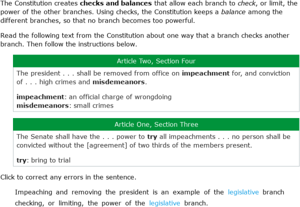 IXL | The Constitution: structure and principles | 7th grade social studies