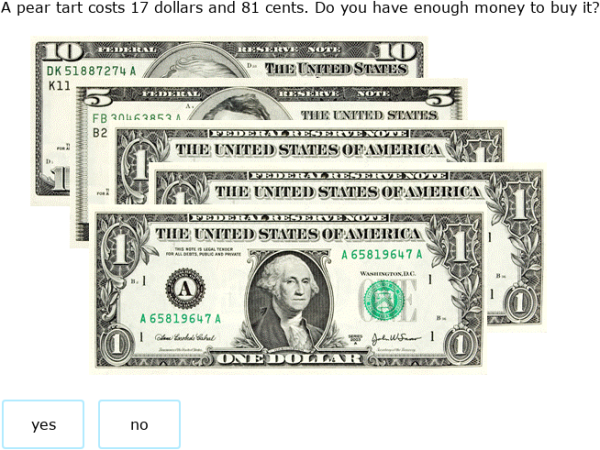 IXL | Purchases with $1, $5, $10, and $20 bills | 2nd grade math