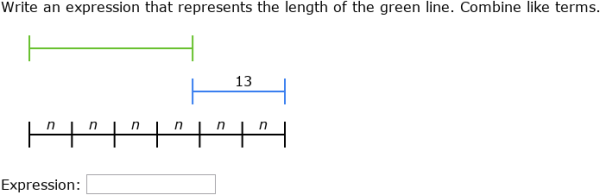 IXL | Write variable expressions from diagrams | 6th grade math