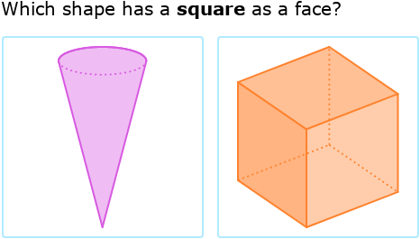 IXL | Identify faces of three-dimensional shapes | Kindergarten math