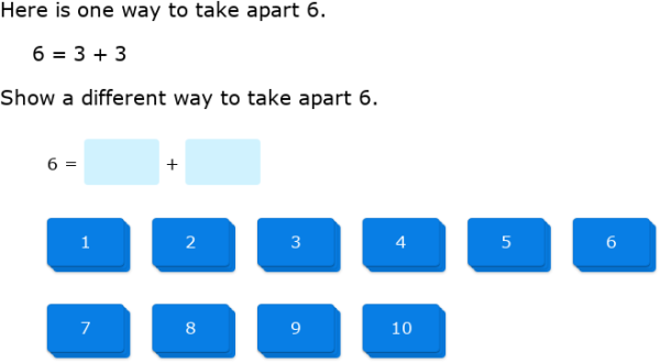 IXL | Take apart numbers in different ways - sums up to 10 ...