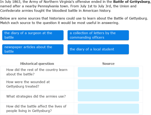 IXL | The Civil War: Gettysburg to the election of 1864 | 7th grade ...