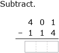 IXL | Subtract across zeros | 4th grade math