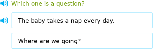 IXL | Identify questions | Kindergarten language arts