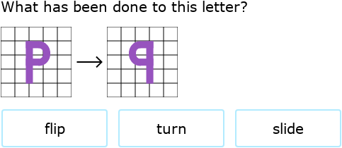 IXL | Flip, turn, and slide | Kindergarten math