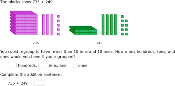 IXL | Use models to add three-digit numbers - regroup tens or ones ...