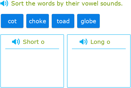 IXL | Use spelling patterns to sort long and short vowel words | 1st ...