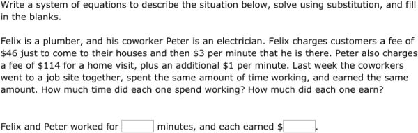 IXL Solve A System Of Equations Using Substitution Word Problems 