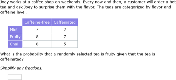 IXL - Interpret two-way frequency tables (Geometry practice)
