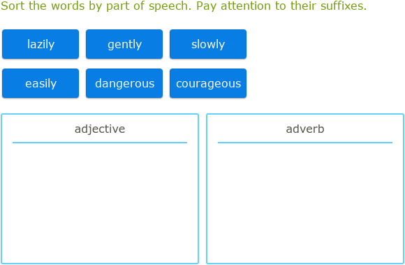 IXL | Sort words with shared suffixes by part of speech | 4th grade ...