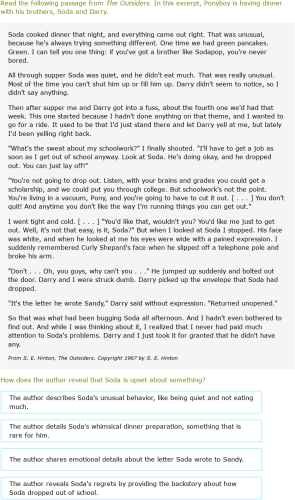 IXL | Analyze passages from The Outsiders: Part 2 | 9th grade language arts