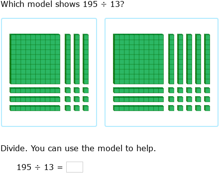 IXL | Divide by 2-digit numbers using models | 5th grade math