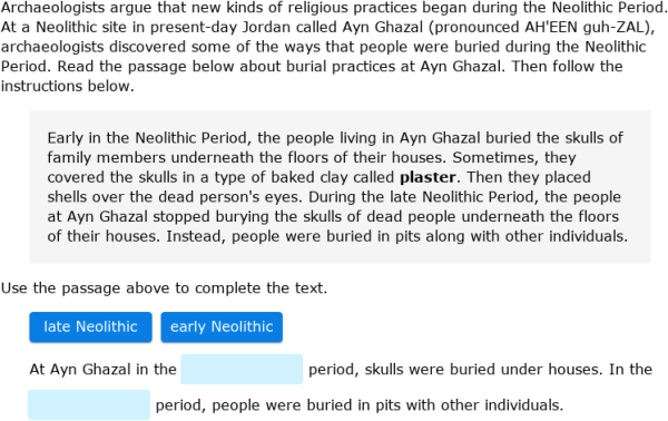 IXL | The Neolithic Period | 7th grade social studies
